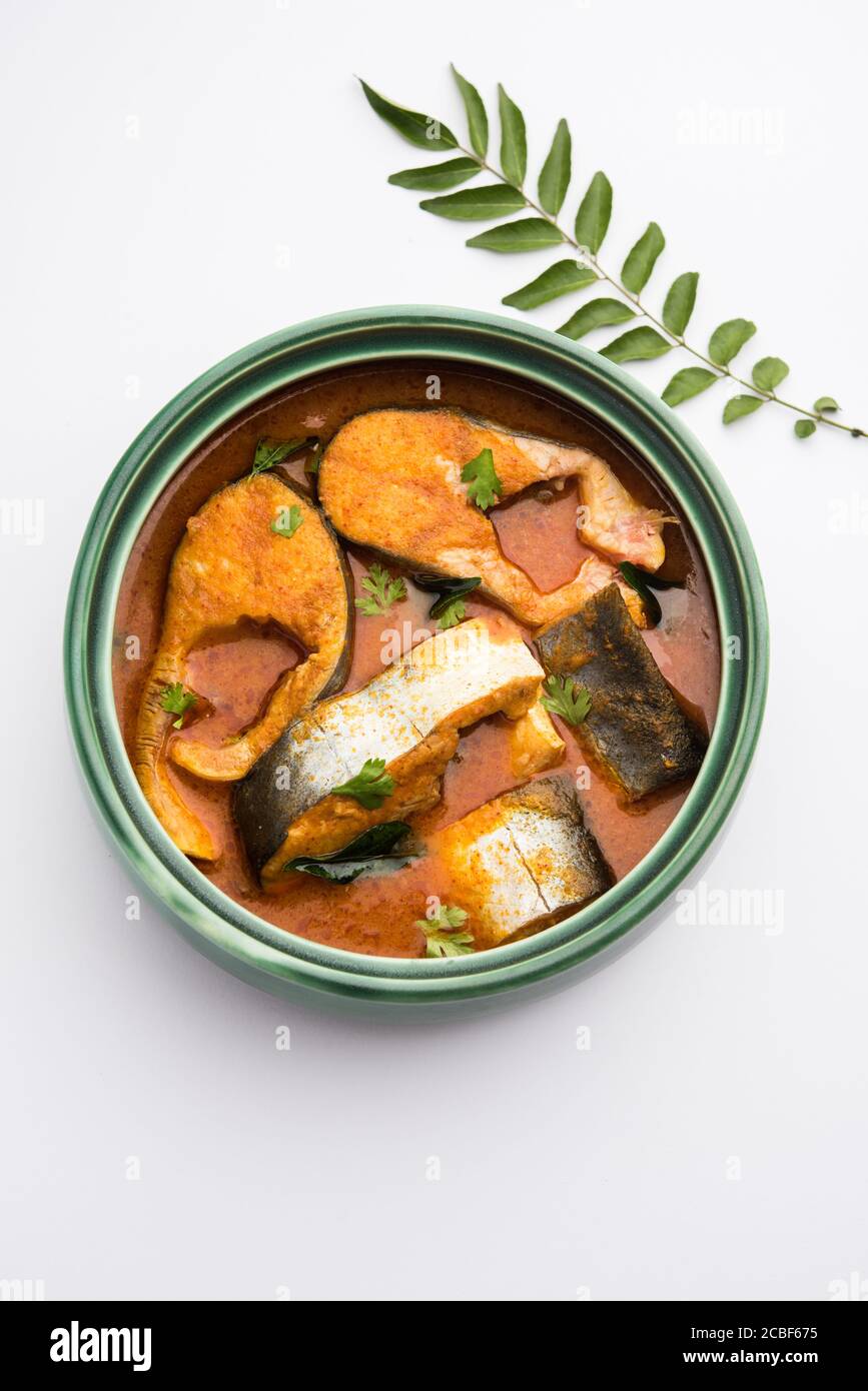 Spicy Fish Curry - kerala, konkan, bengal, goa style in Red and brown ...