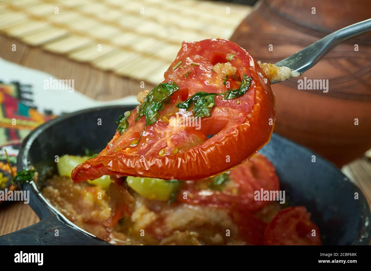 Thracian Guveche, Traditional Bulgarian clay pot dish Stock Photo - Alamy