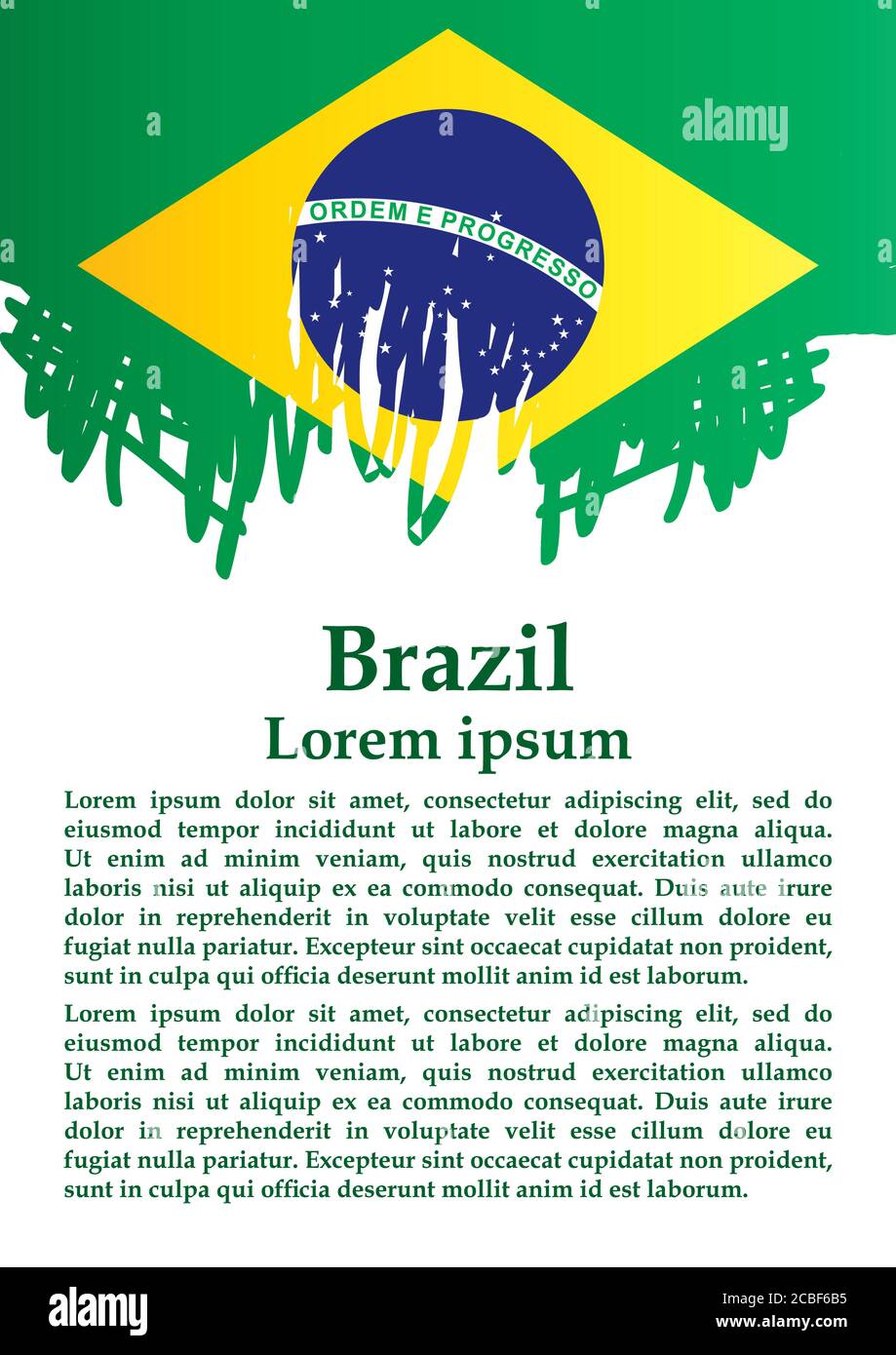 Flag of Brazil, Federative Republic of Brazil. template for award ...