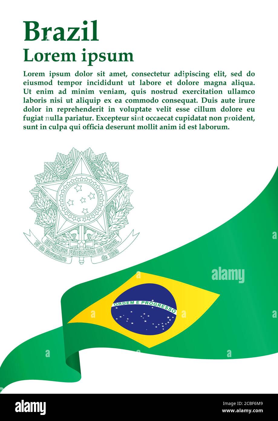 Flag of Brazil, Federative Republic of Brazil. template for award ...