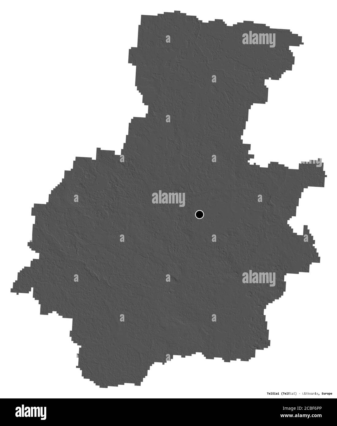 Shape of Telšiai, county of Lithuania, with its capital isolated on ...