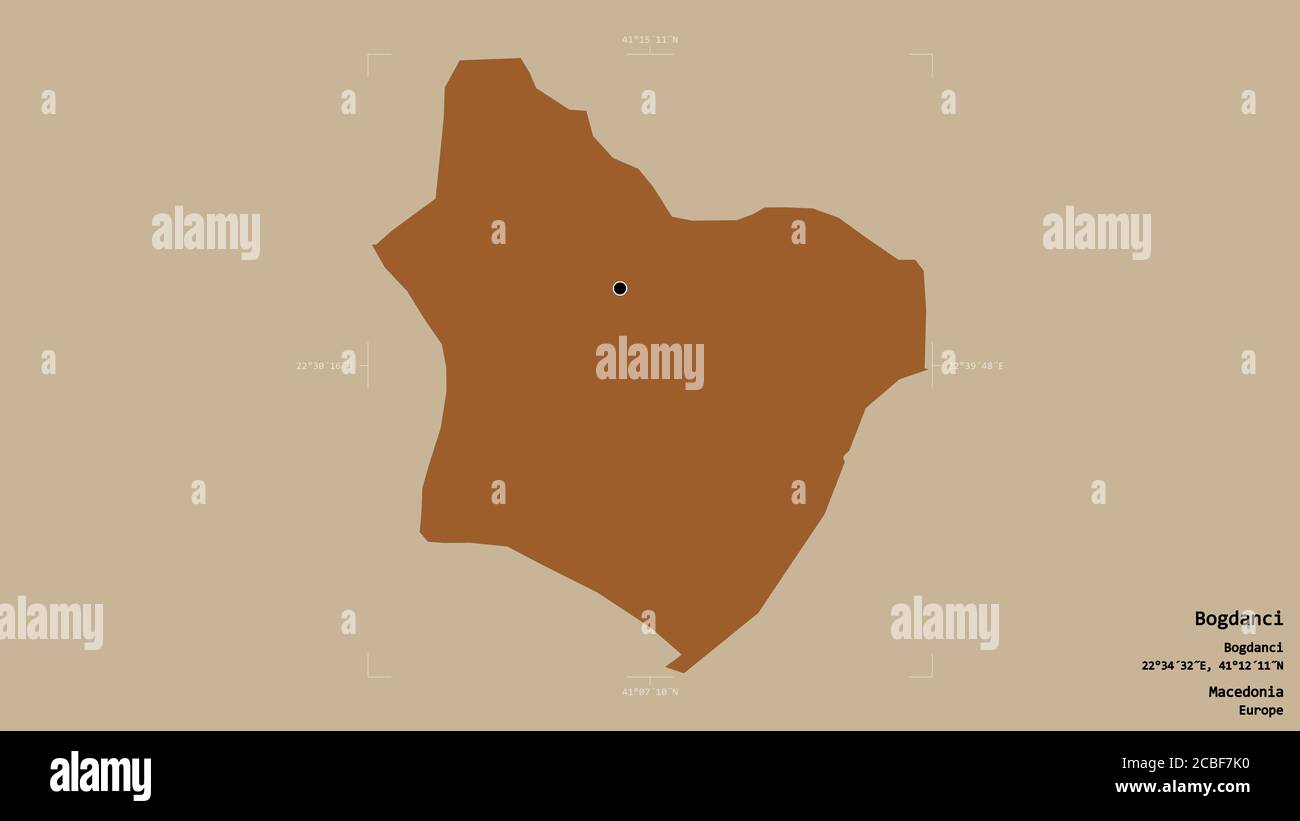 Area of Bogdanci, municipality of Macedonia, isolated on a solid ...