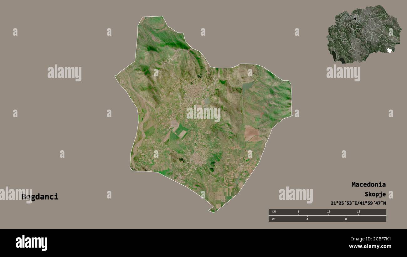 Shape of Bogdanci, municipality of Macedonia, with its capital isolated ...