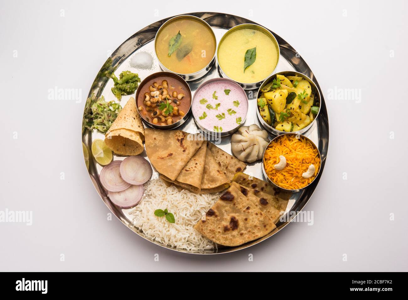 Maharashtrian food Thali or platter - Mumbai style Meal from Indian ...