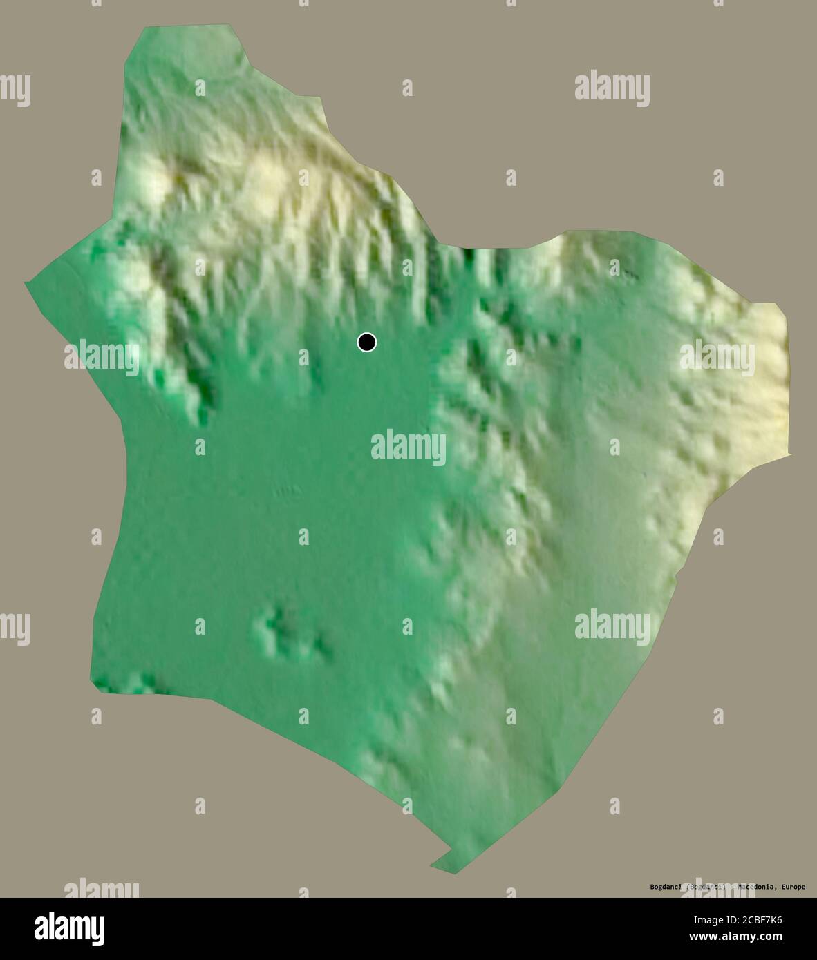 Shape of Bogdanci, municipality of Macedonia, with its capital isolated ...
