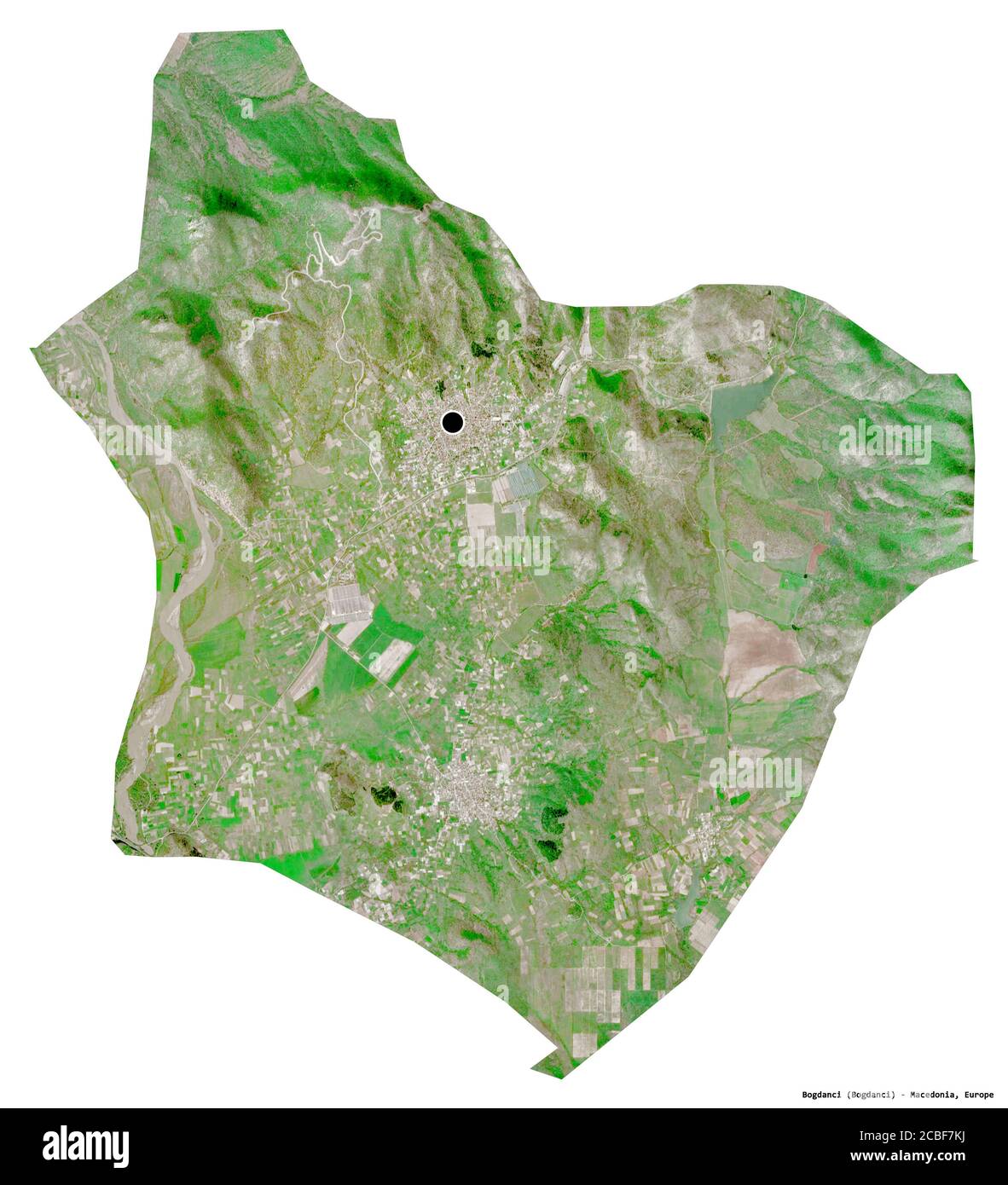 Shape of Bogdanci, municipality of Macedonia, with its capital isolated ...