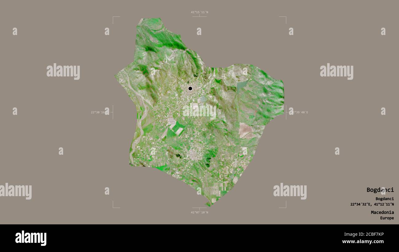 Area of Bogdanci, municipality of Macedonia, isolated on a solid ...