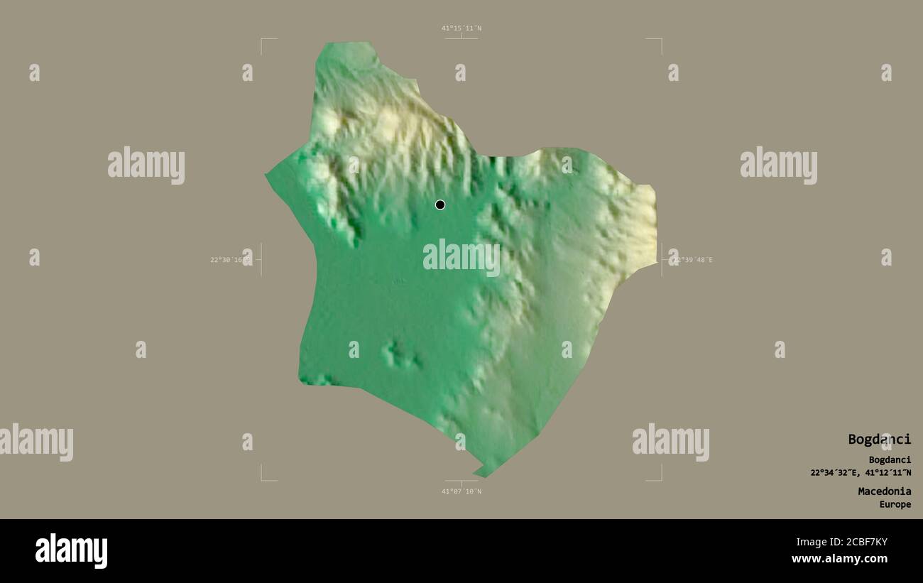 Area of Bogdanci, municipality of Macedonia, isolated on a solid ...