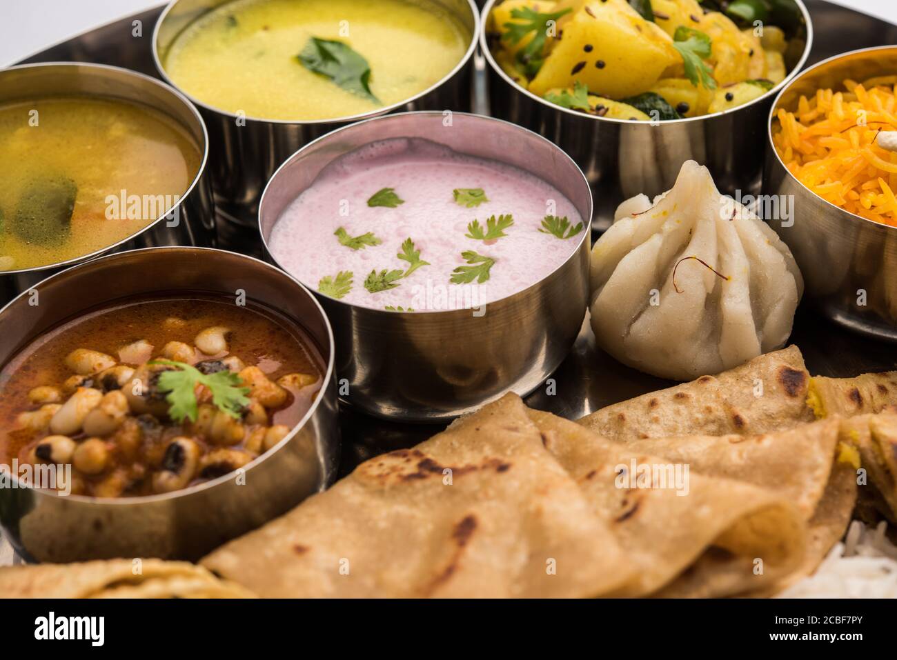 Maharashtrian food Thali or platter - Mumbai style Meal from Indian ...