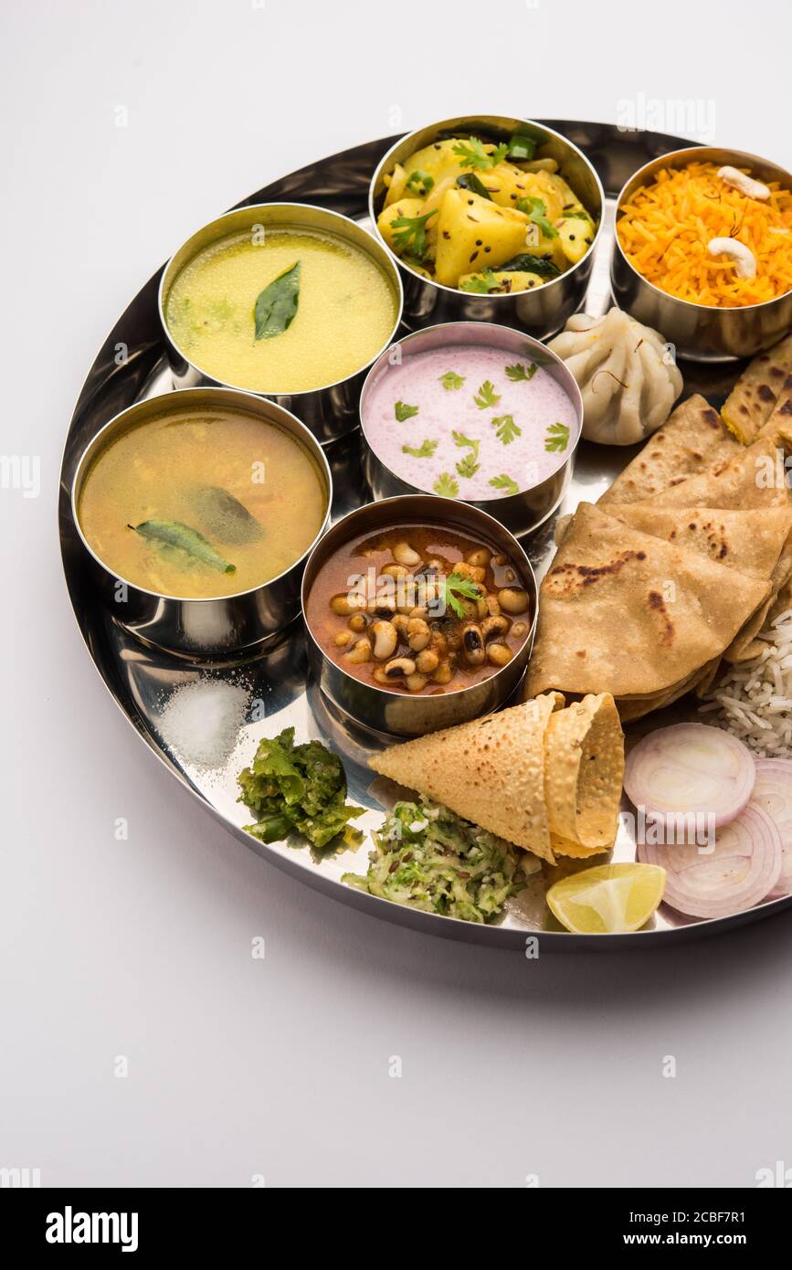 Maharashtrian food Thali or platter - Mumbai style Meal from Indian ...