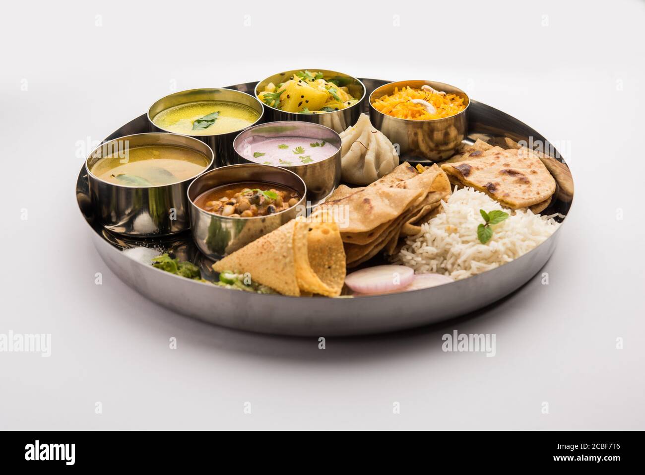 Maharashtrian food Thali or platter - Mumbai style Meal from Indian ...