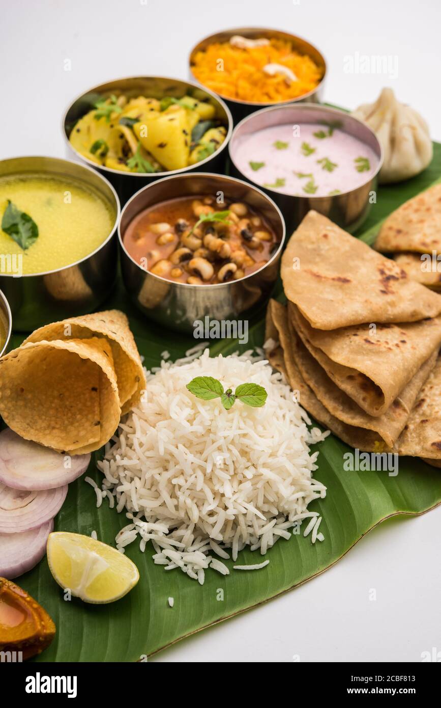Maharashtrian food Thali or platter - Mumbai style Meal from Indian ...