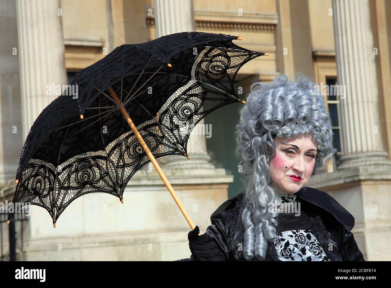 London, United Kingdom, Mar 12, 2011 : Female street performer dressed ...