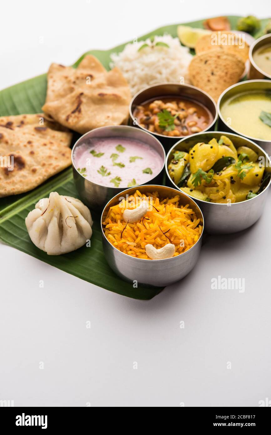 Maharashtrian food Thali or platter - Mumbai style Meal from Indian ...