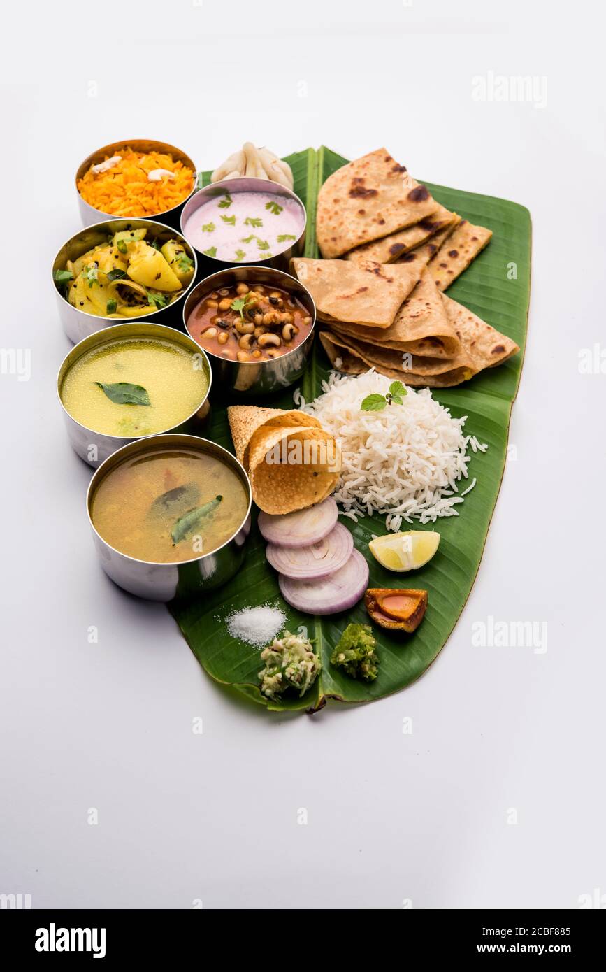Maharashtrian food Thali or platter - Mumbai style Meal from Indian ...