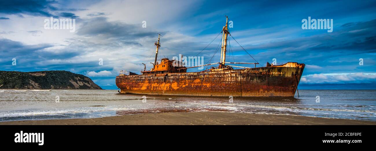 Argentina, Wreck of vessel "Desdemona"at Cabo San Pablo. The German ...