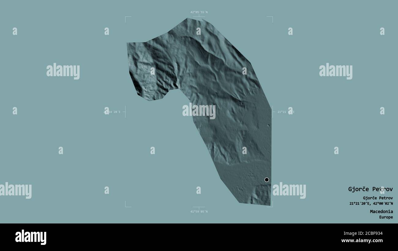 Area of Gjorče Petrov, municipality of Macedonia, isolated on a solid ...