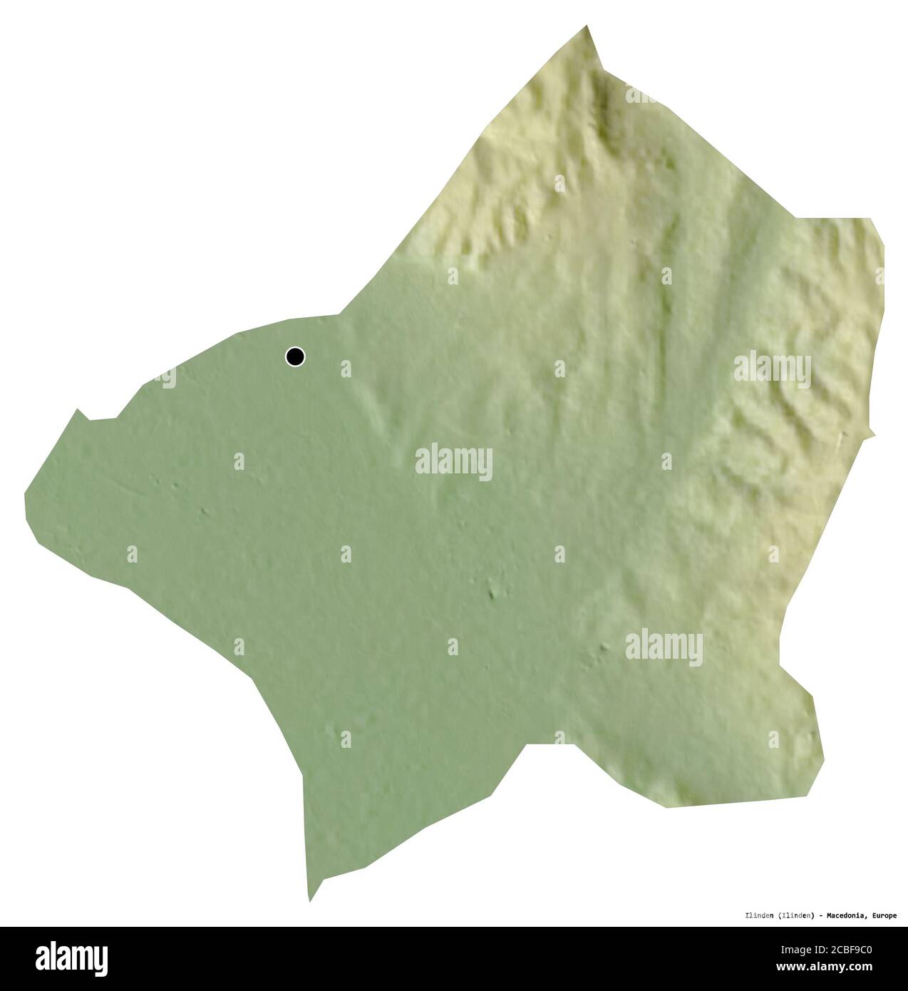 Shape of Ilinden, municipality of Macedonia, with its capital isolated ...