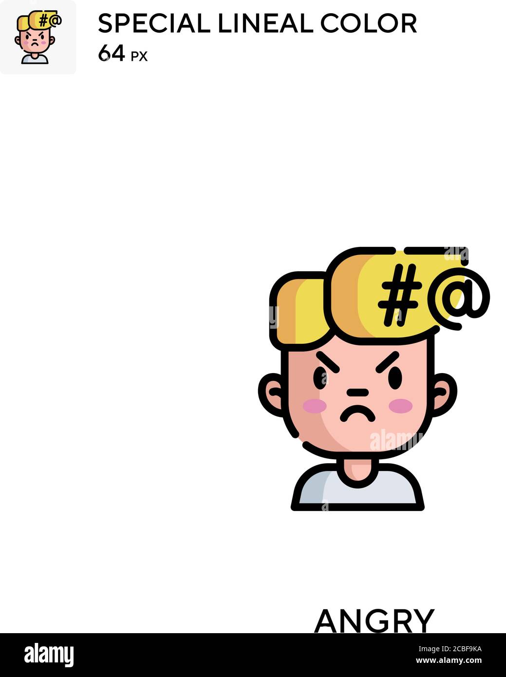 Angry Simple vector icon. Angry icons for your business project Stock ...
