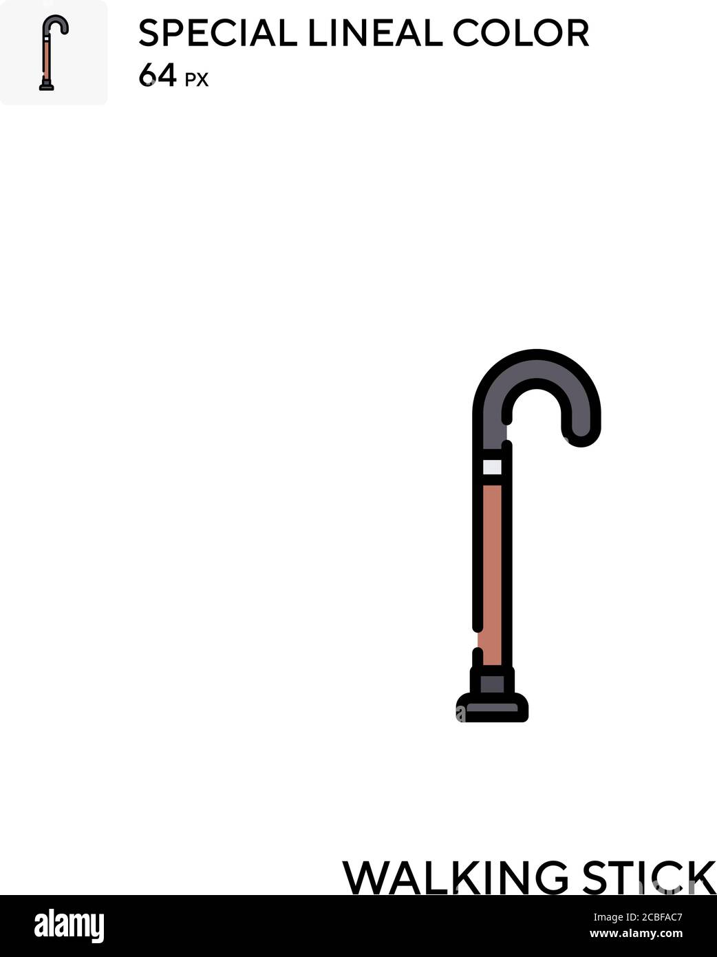 Walking stick Simple vector icon. Walking stick icons for your business ...