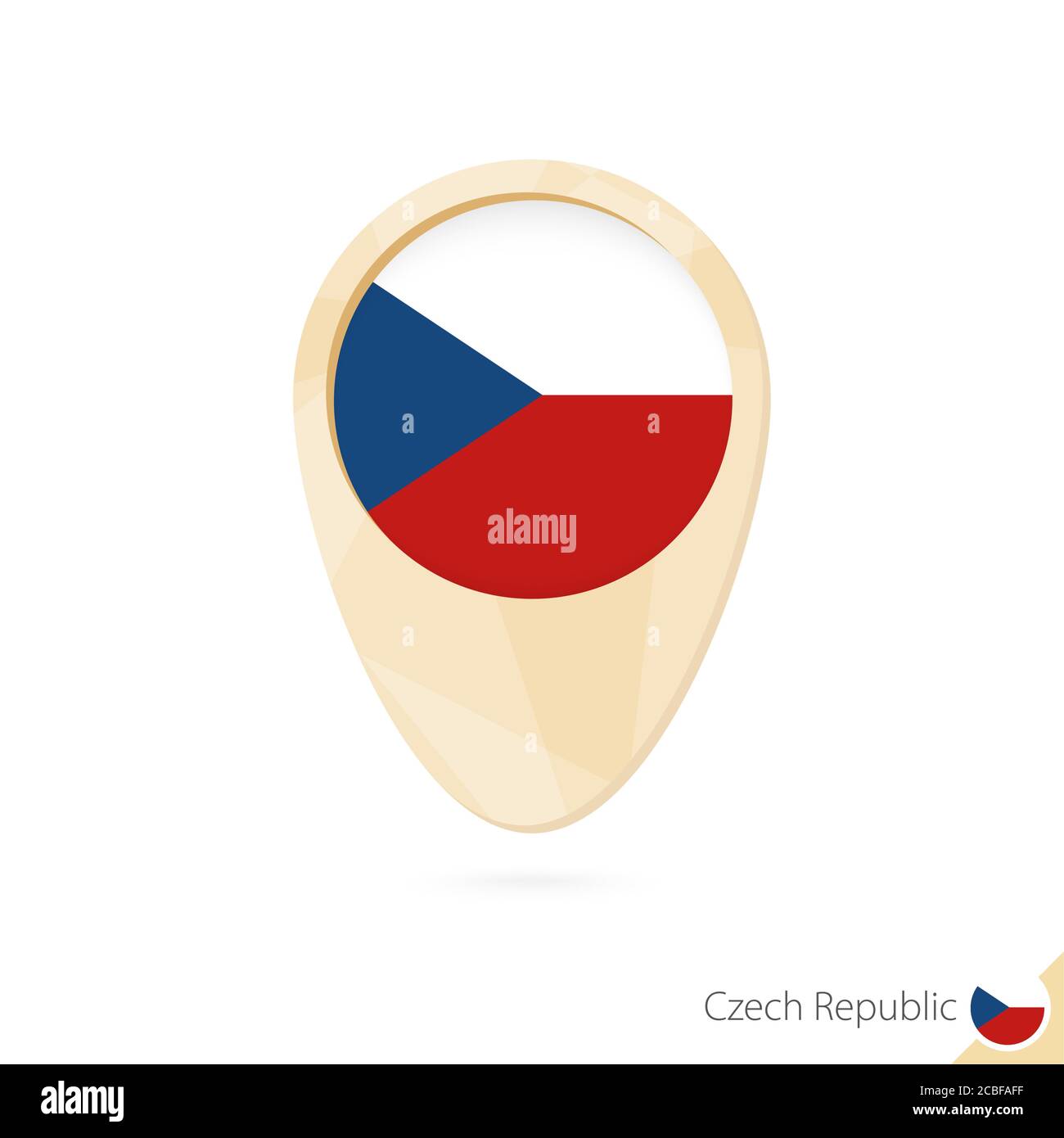 Map pointer with flag of Czech Republic. Orange abstract map icon ...