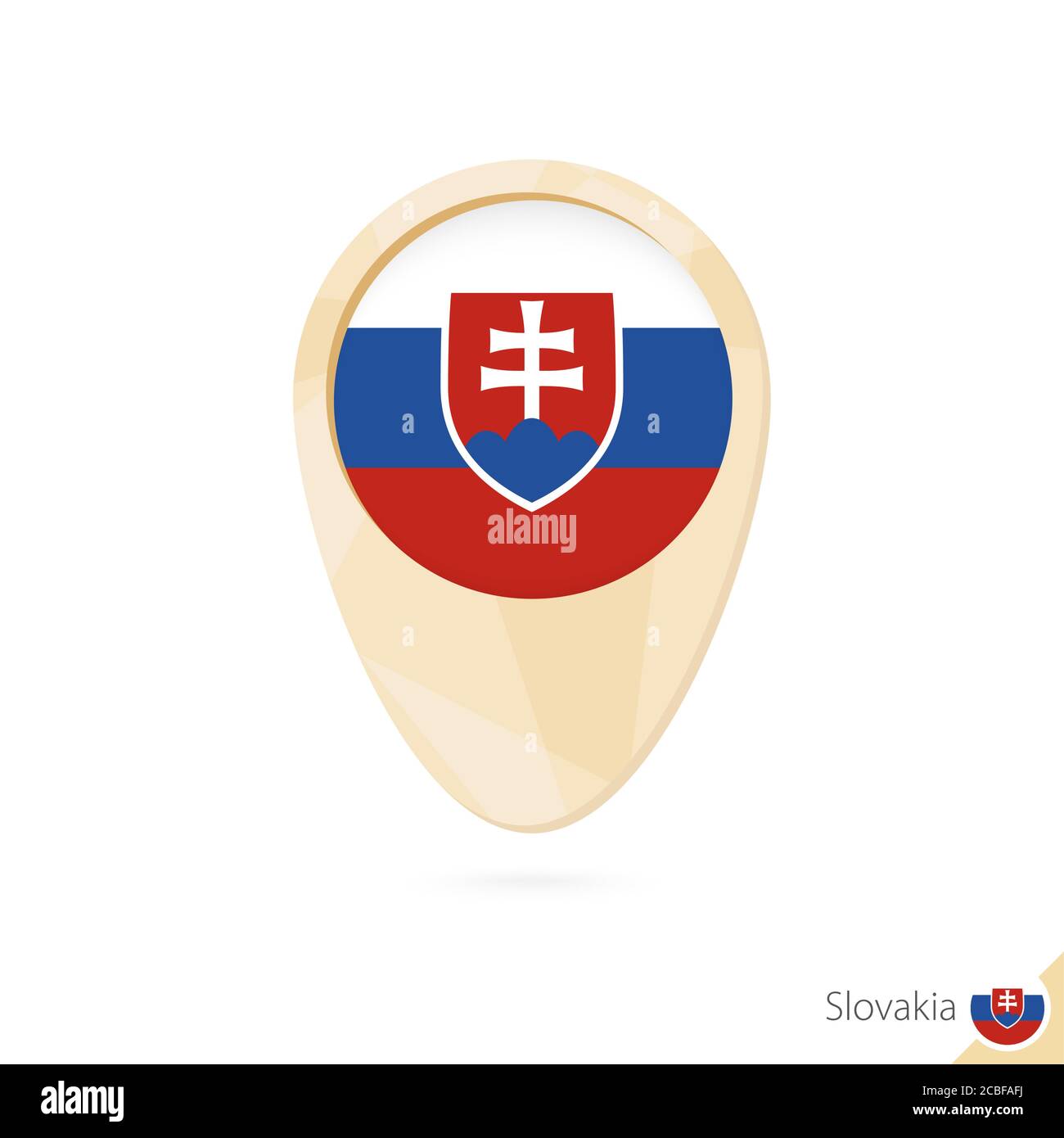 Map pointer with flag of Slovakia. Orange abstract map icon. Vector ...