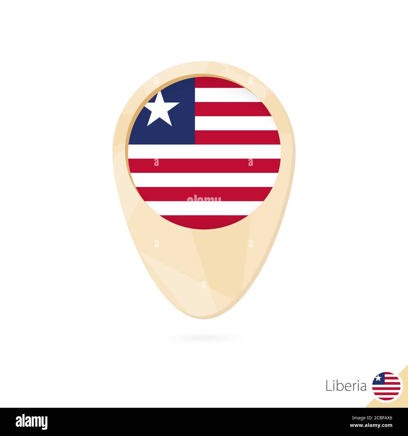 Map pointer with flag of Liberia. Orange abstract map icon. Vector Illustration Stock Vector ...