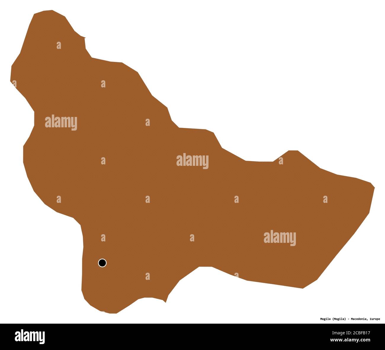 Shape of Mogila, municipality of Macedonia, with its capital isolated ...