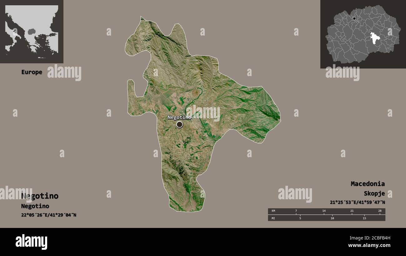 Shape of Negotino, municipality of Macedonia, and its capital. Distance ...