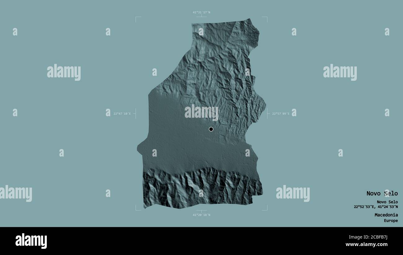 Area of Novo Selo, municipality of Macedonia, isolated on a solid ...