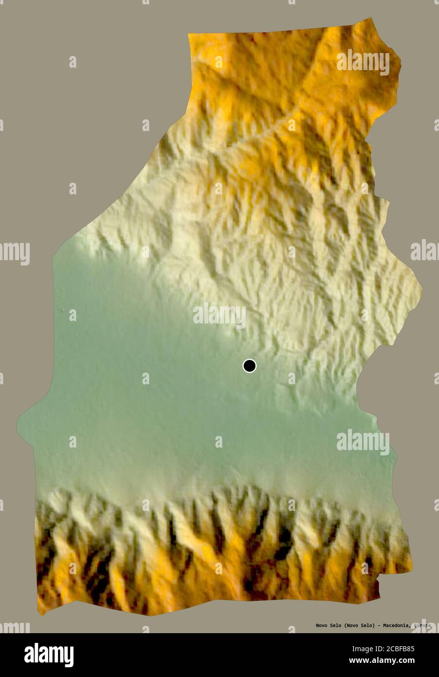 Shape of Novo Selo, municipality of Macedonia, with its capital ...