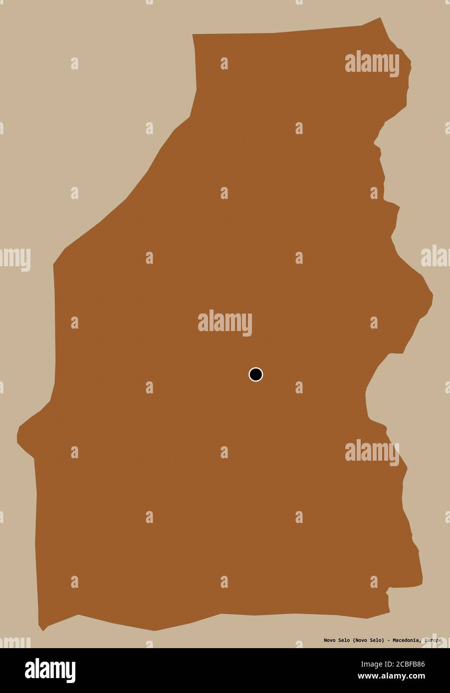 Shape of Novo Selo, municipality of Macedonia, with its capital ...