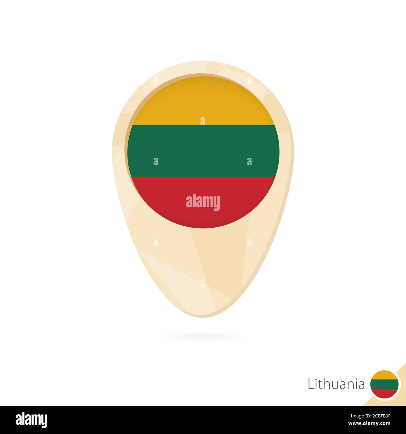 Map pointer with flag of Lithuania. Orange abstract map icon. Vector Illustration Stock Vector ...