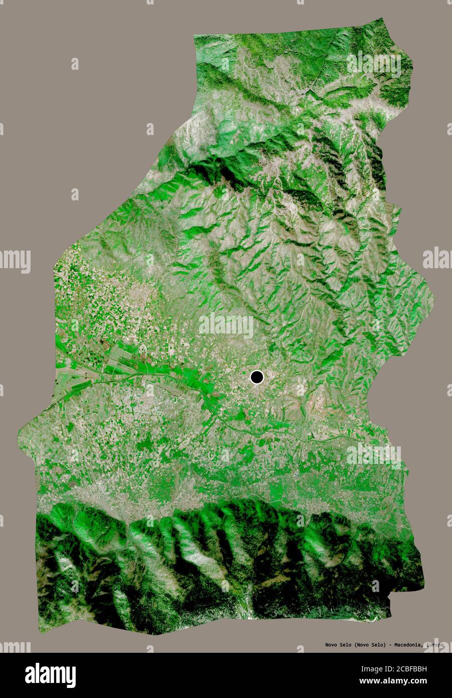 Shape of Novo Selo, municipality of Macedonia, with its capital ...