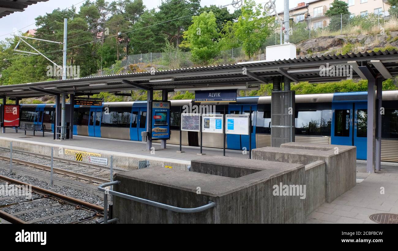 Alvik metro station in Stockholm Stock Photo - Alamy