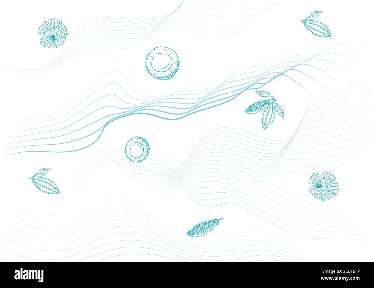 Snack bar wrap design template vector with cocoa and coconut icons ...