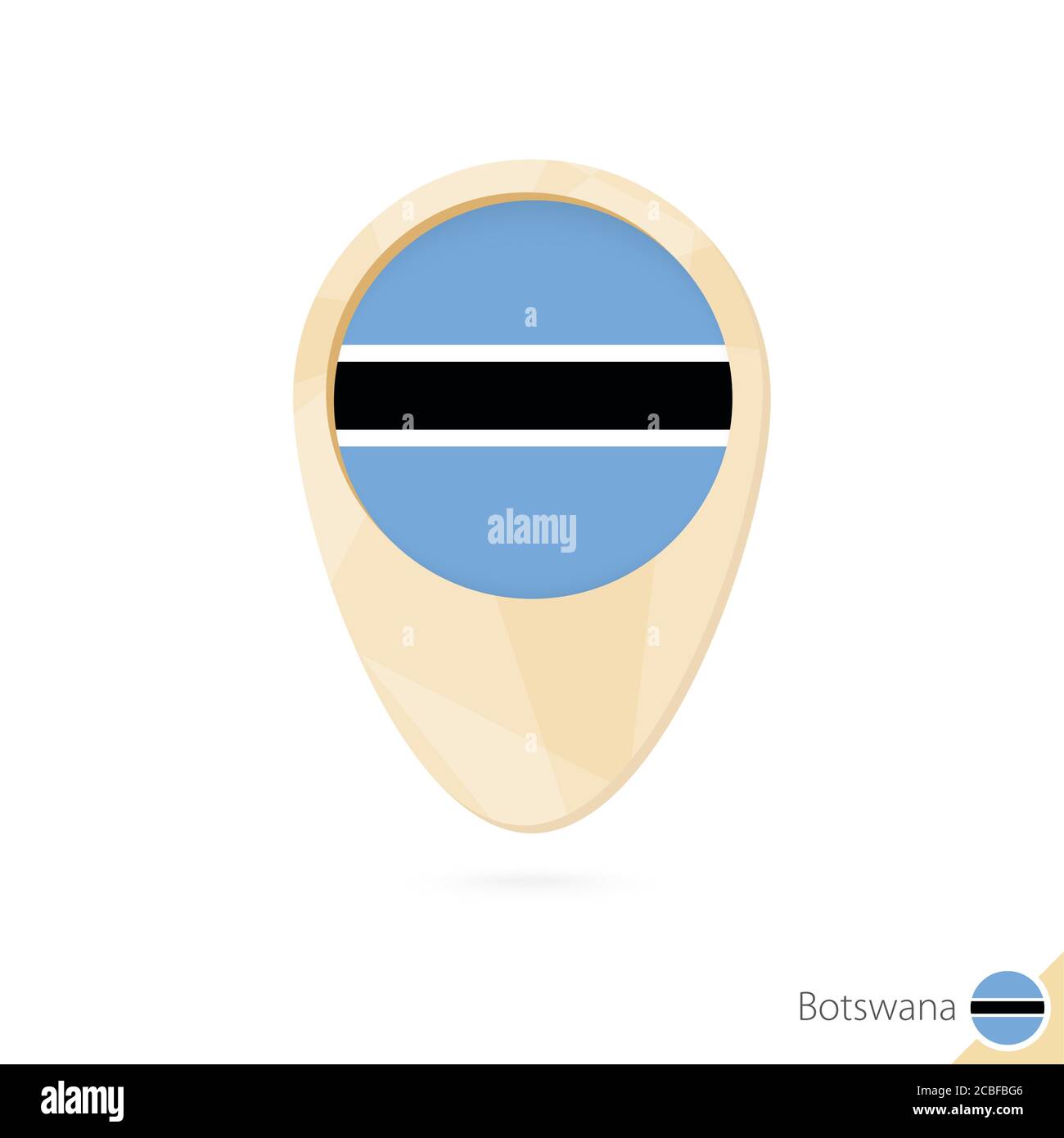 Map pointer with flag of Botswana. Orange abstract map icon. Vector Illustration Stock Vector ...