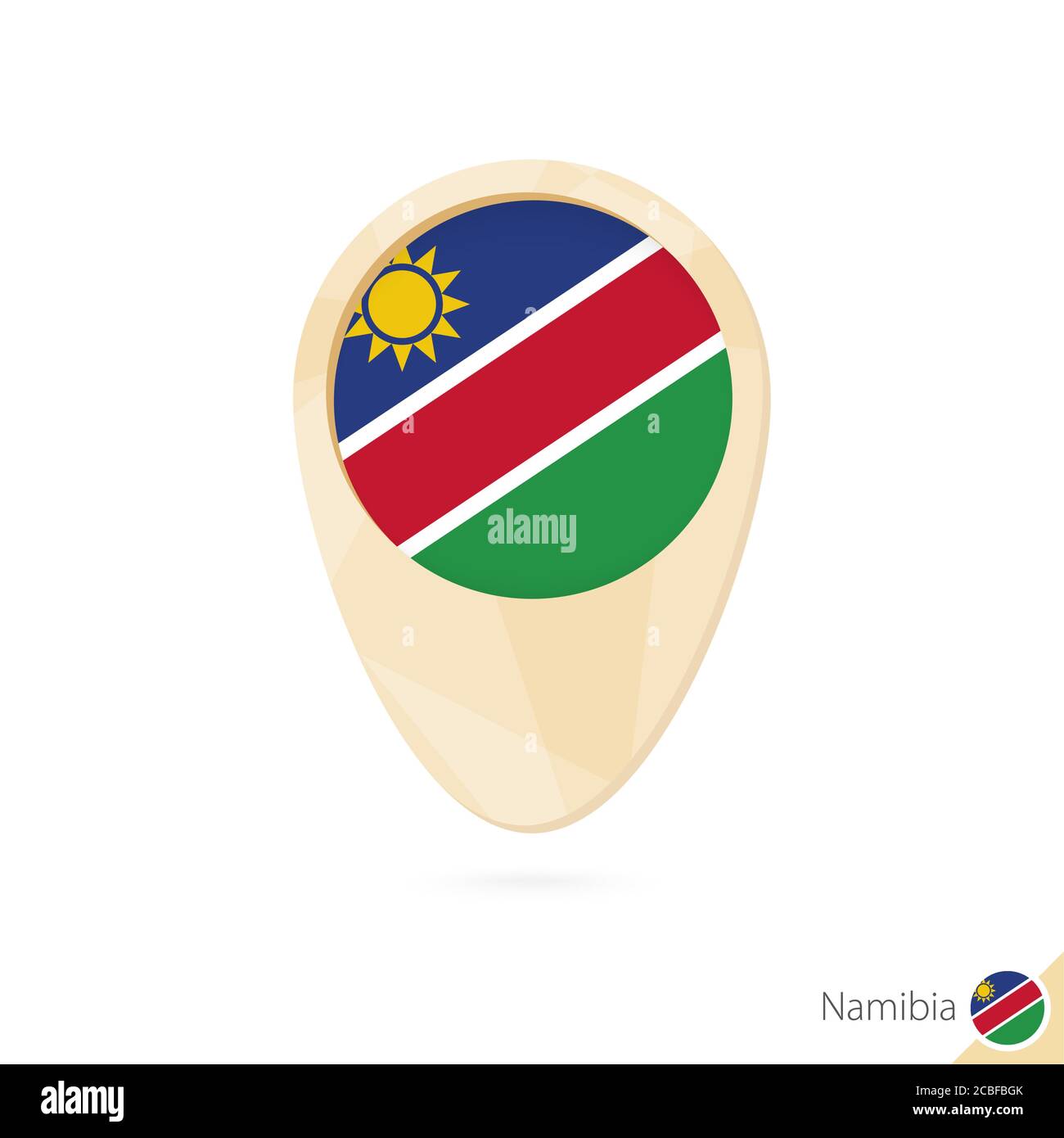 Map pointer with flag of Namibia. Orange abstract map icon. Vector Illustration Stock Vector ...