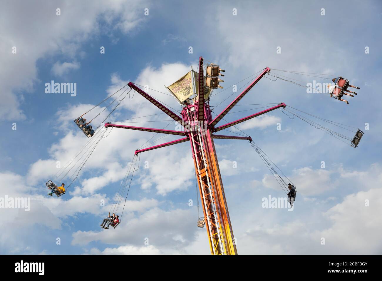 Visitors enjoy a carnival ride at the Wyoming State Fair in Douglas on ...