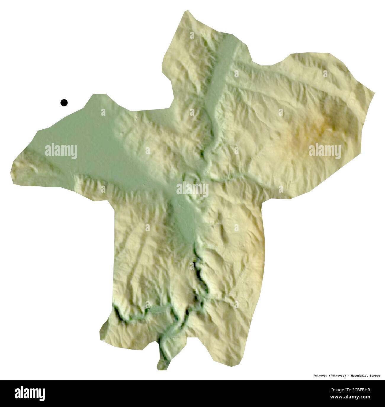 Shape of Petrovec, municipality of Macedonia, with its capital isolated ...