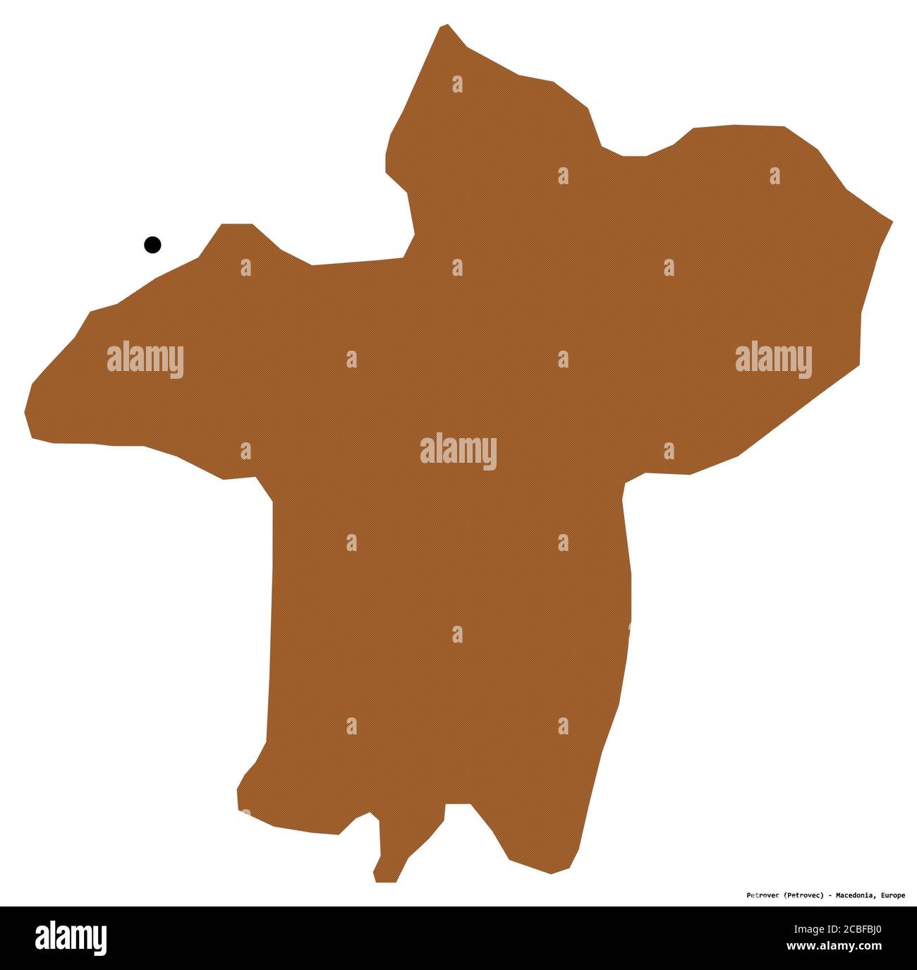 Shape of Petrovec, municipality of Macedonia, with its capital isolated ...