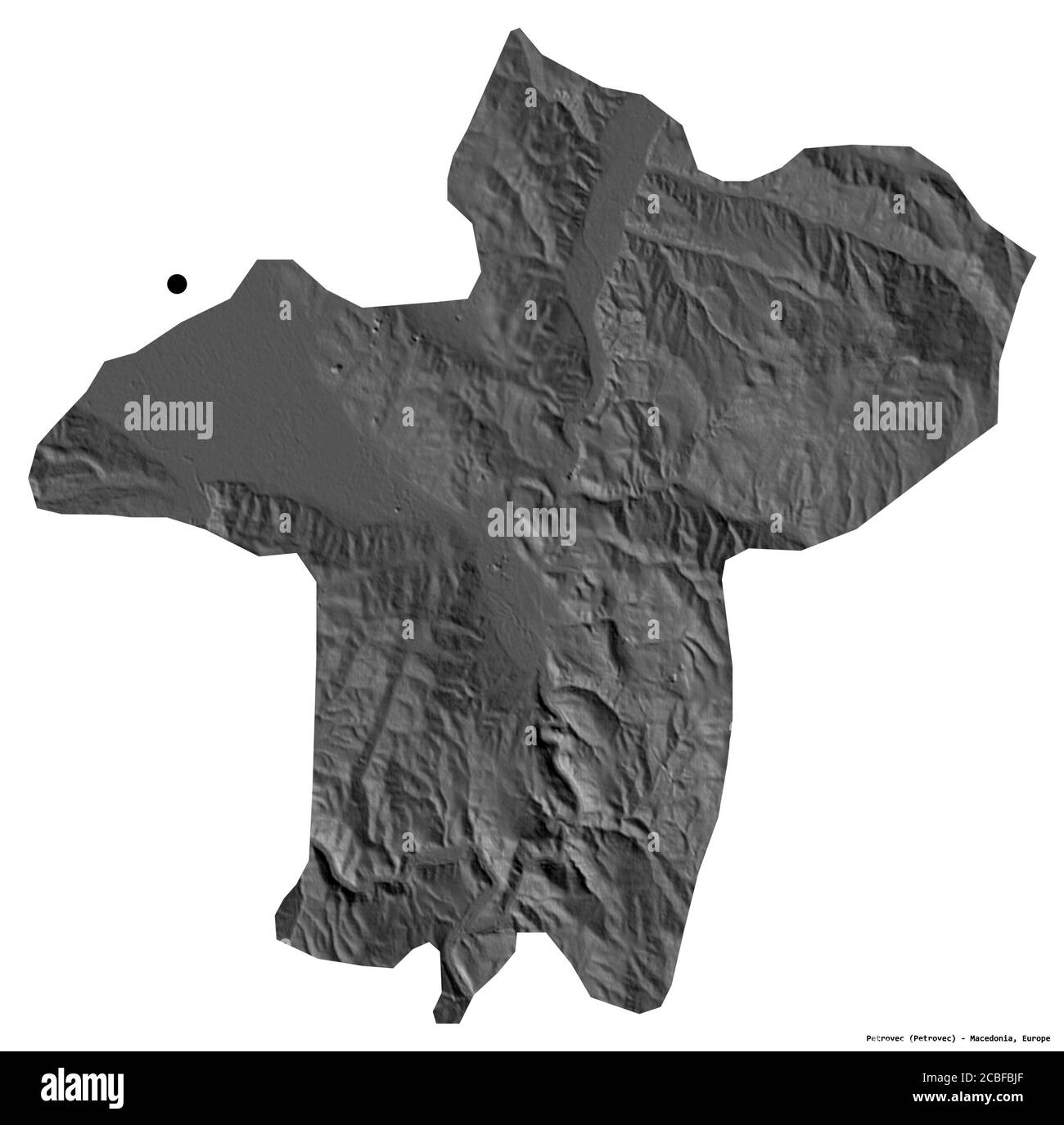 Shape of Petrovec, municipality of Macedonia, with its capital isolated ...