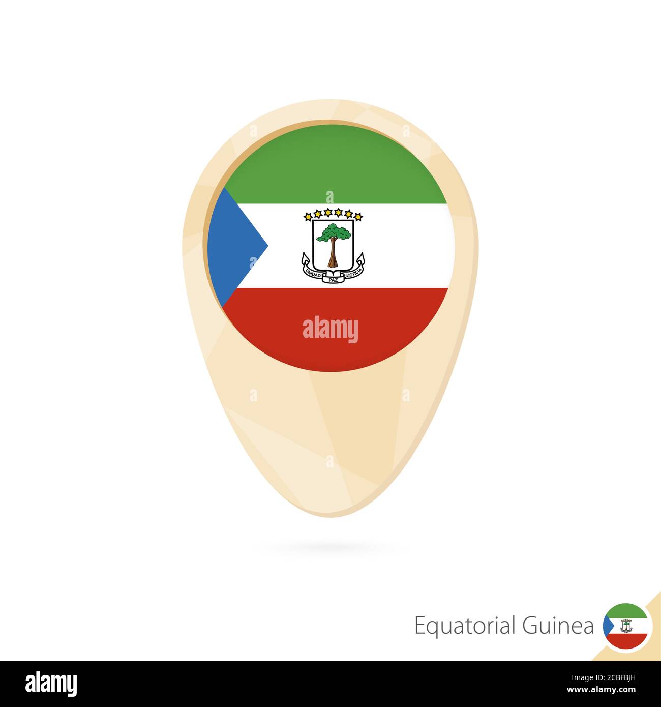 Map pointer with flag of Equatorial Guinea. Orange abstract map icon. Vector Illustration Stock ...