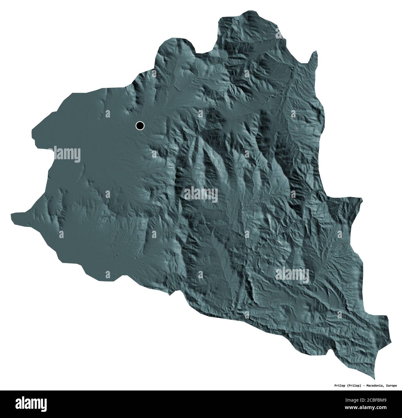 Shape of Prilep, municipality of Macedonia, with its capital isolated ...