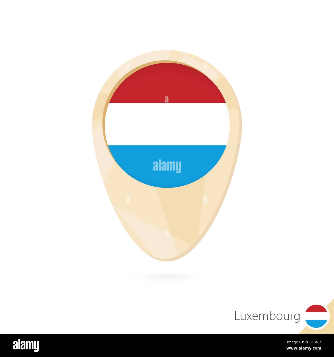 Map pointer with flag of Luxembourg. Orange abstract map icon. Vector Illustration Stock Vector ...
