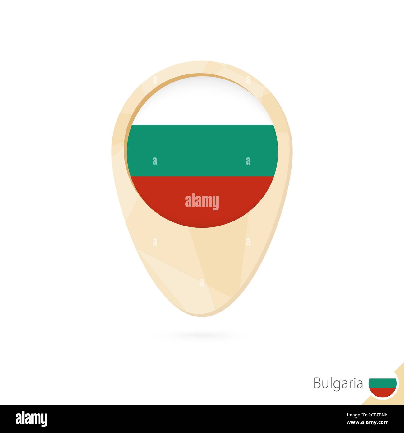 Map pointer with flag of Bulgaria. Orange abstract map icon. Vector ...