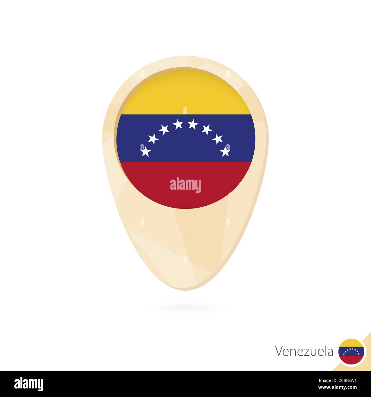 Map pointer with flag of Venezuela. Orange abstract map icon. Vector Illustration Stock Vector ...