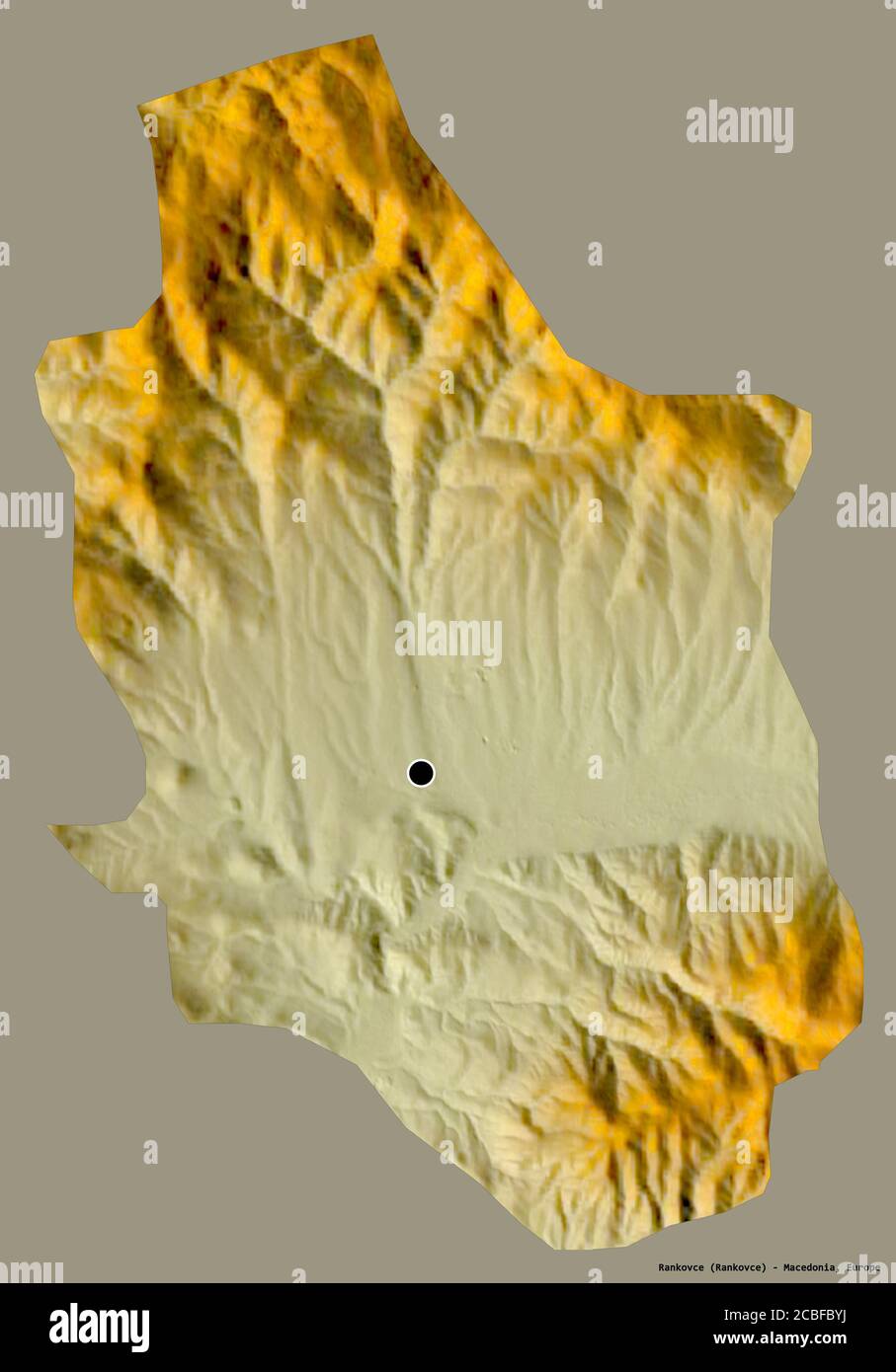 Shape of Rankovce, municipality of Macedonia, with its capital isolated ...