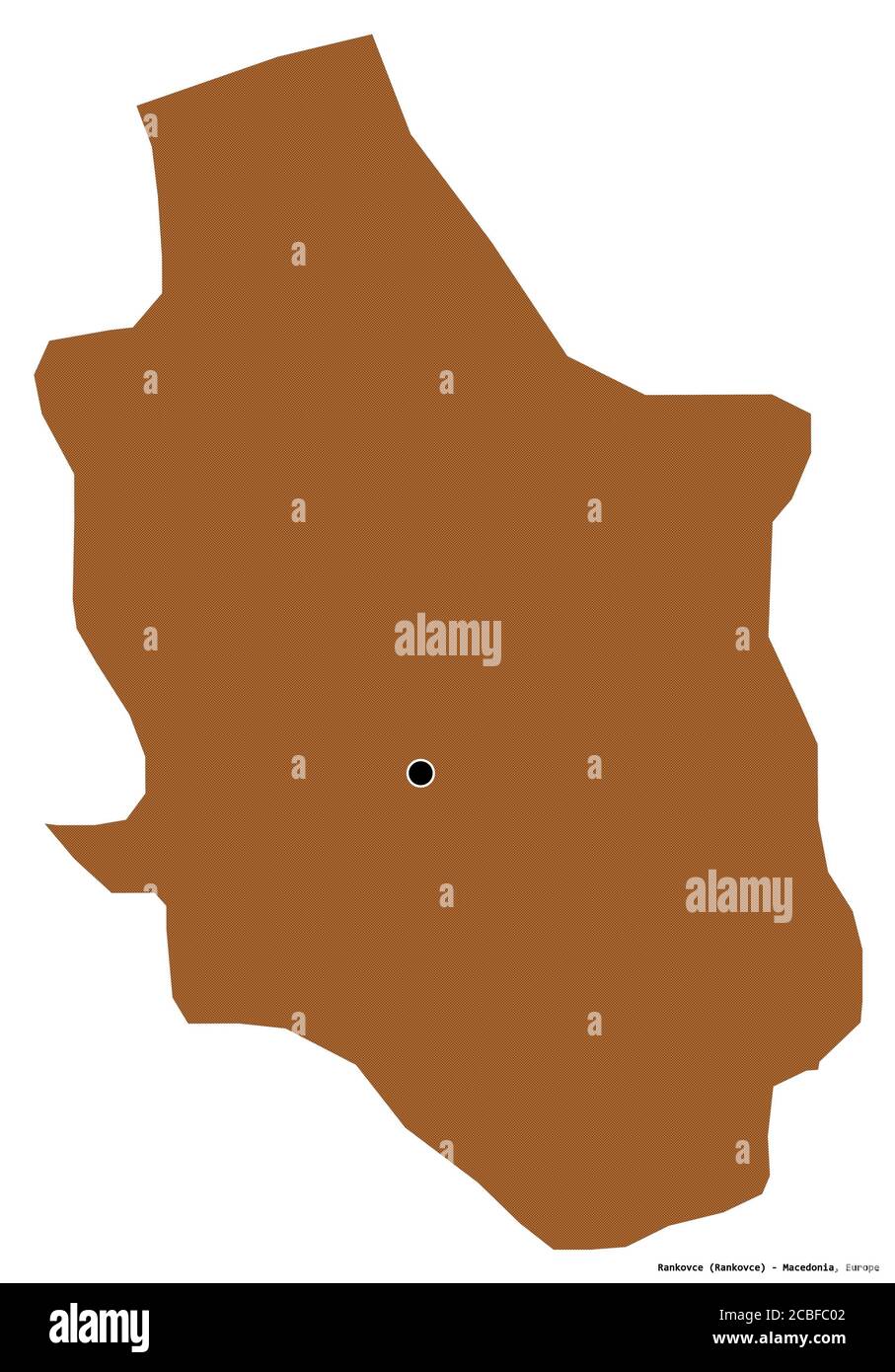 Shape of Rankovce, municipality of Macedonia, with its capital isolated ...