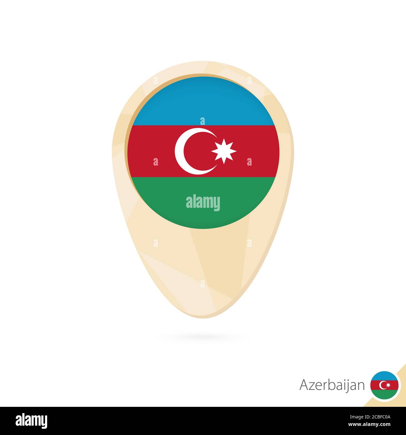 Map pointer with flag of Azerbaijan. Orange abstract map icon. Vector Illustration Stock Vector ...